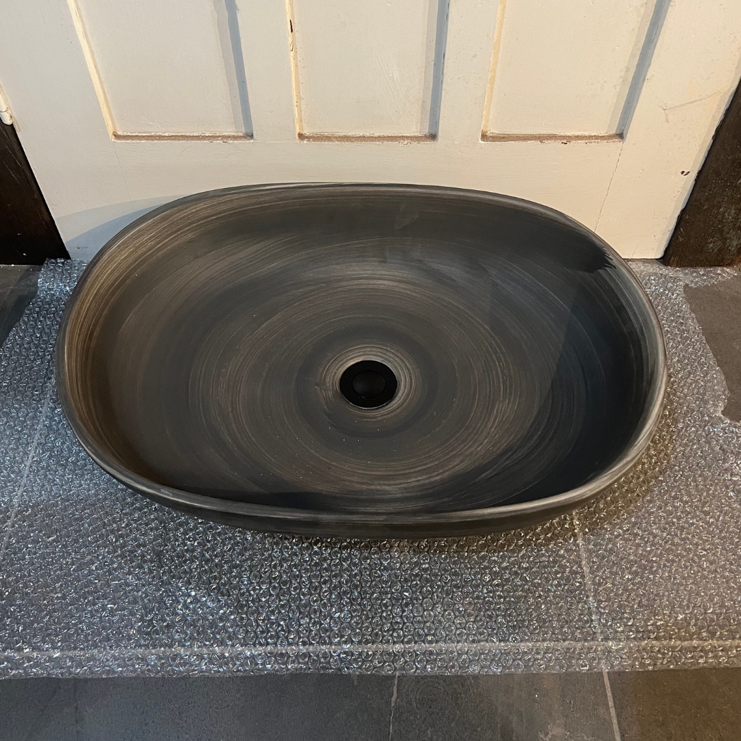 Matte Grey Textured Bathroom Basin | Memates Recycled Warehouse