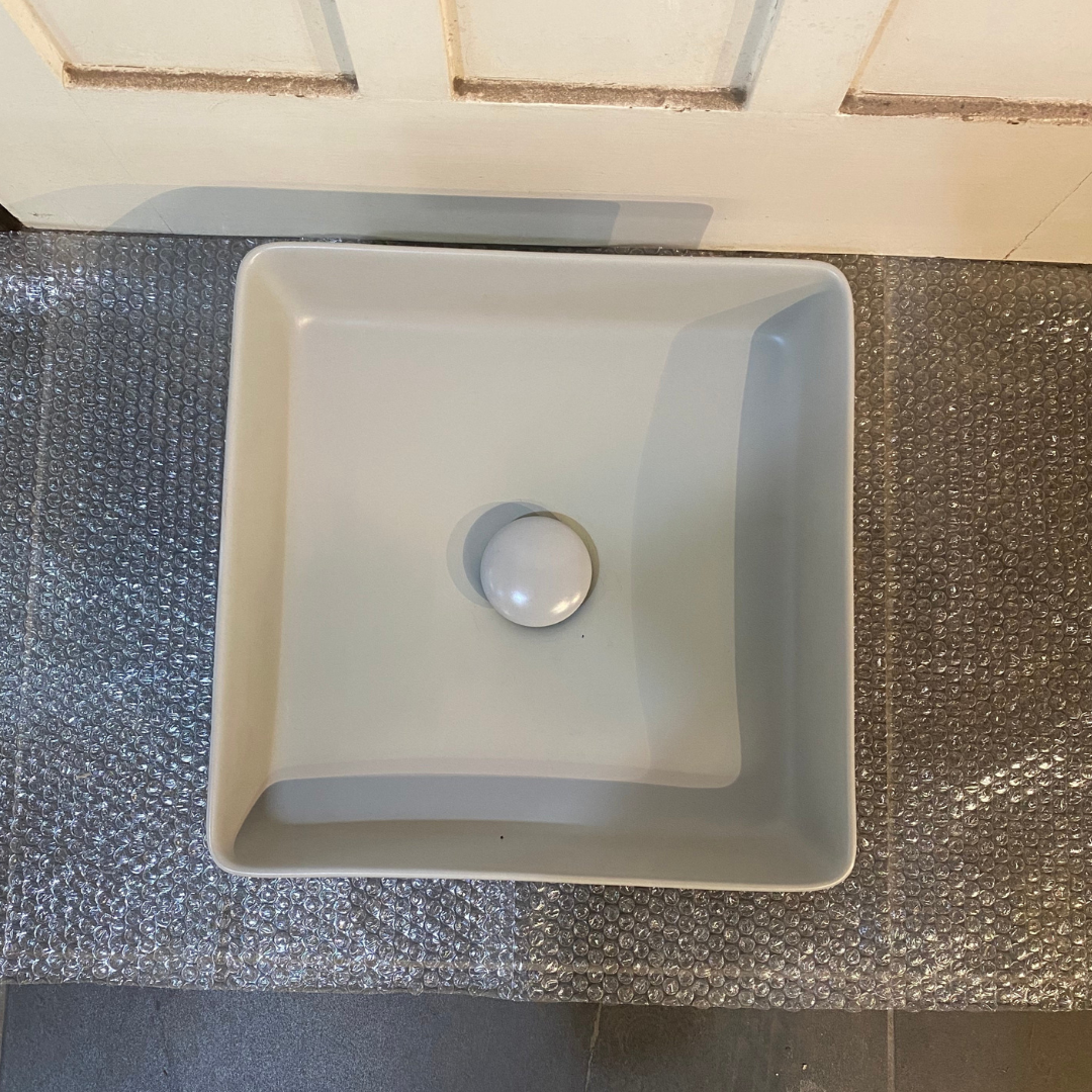 Stone Grey Square Basin | Memates Recycled Warehouse